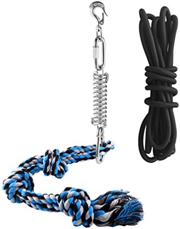 Pet Durable Stainless Steel Spring Pole Dog Rope Toys Hanging Exercise ...