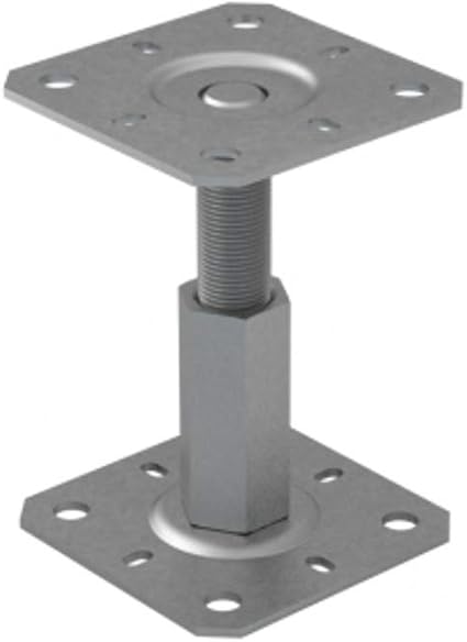 Galvanised 100-150mm Height Adjustable Elevated Post Base Support (100 ...