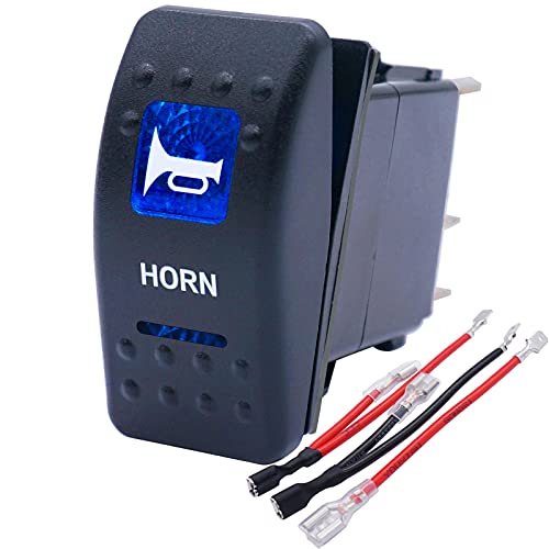 Twidec/Momentary Horn Rocker Toggle Switch SPST 5 Pin 20A 12V 24VDC ON ...