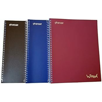 Amazon.com : Top Flight Standards 3-Subject Wirebound Notebook, 120 ...