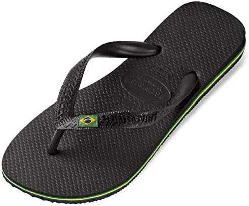 Havaianas Unisex Brazil Logo Slippers , Black/Black , 39/40 EU price in ...
