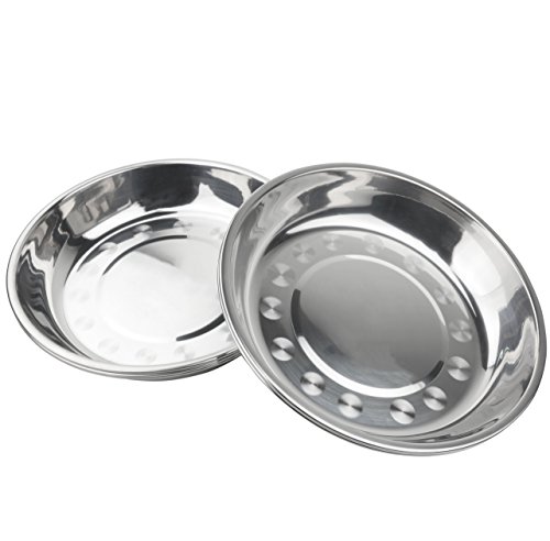 Nicesh 7.64 Inch Stainless Steel Dinner Plate Dish Food Holder ...