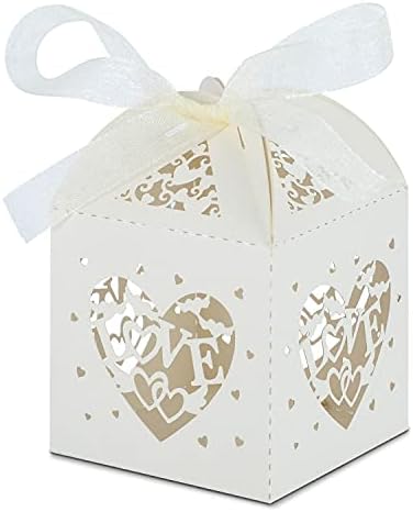Kslong 50PCS Beige Wedding Favor Boxes, Small Party Favor Box for ...