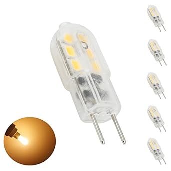 Bonlux 5-pack G6.35 LED Light Bulb 3 Watts 12 Volt G6.35/GY6.35 Bi-Pin ...