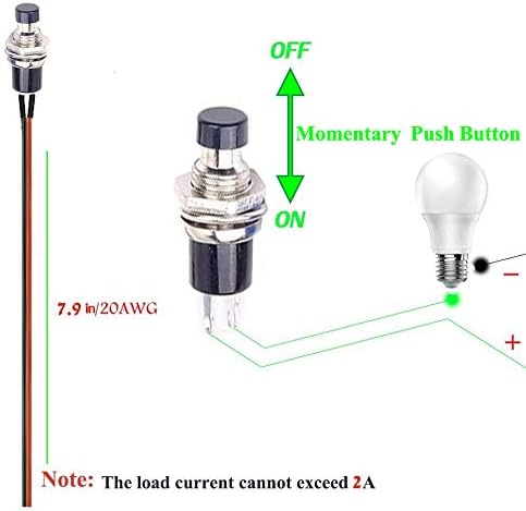 DONJON Momentary Push Button Switch,Mini Button Switch with Pre ...