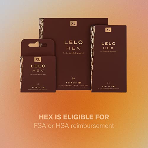 LELO HEX Respect XL Large Condoms with Increased Strength, Lubricated ...