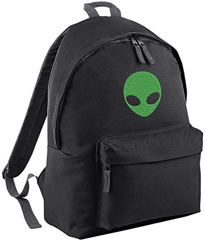 Alien Head Embroidered Backpack (Black/Green): Amazon.co.uk: Clothing