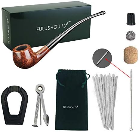 FULUSHOU Mediterranean Briar Wood Tobacco Pipe, Simple Atmosphere ...