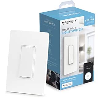 Merkury Innovations Smart Wi-Fi Light Switch, Single Pole - Requires ...