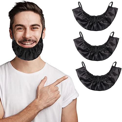 MAKINGTEC Beard Caps Beard Bonnet, 4 Pack Men Beard Bib Black Beard ...