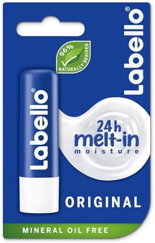 Labello Lip Balm, Moisturising Lip Care, Original with Shea Butter, 4 ...