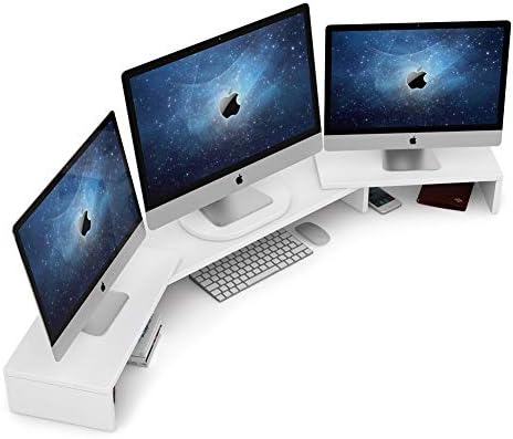 Tribesigns Triple 3 Shelf Tier Monitor Stand Riser with Adjustable ...