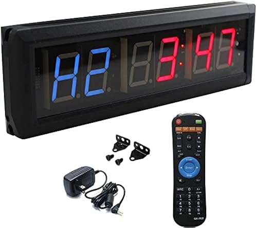 Ledgital Gym Clock, 1.8" Workout Clock for Home Gym, 4 Dimmable Levels ...