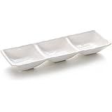 Amazon.com: 6 Inch Pure White Ceramic 3-Compartment Appetizer Serving ...