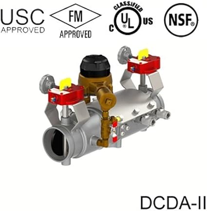 4" Double Check Detector Assembly Valve DCDA-II Deringer 30 Backflow Preventer Back Flow Lead ...