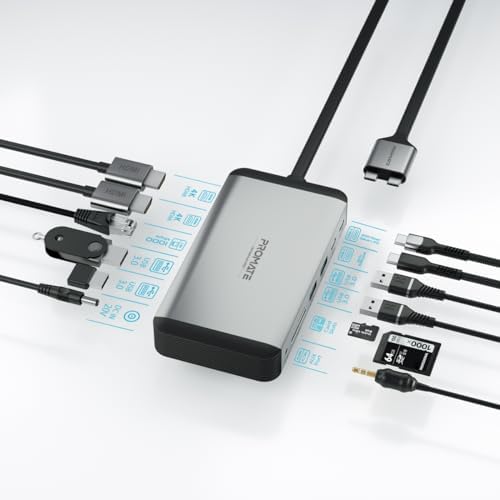 سعر Promate Extended Multi-Display Hub with Dual 4K HDMI 1Gbps Ethernet ...