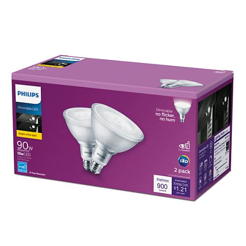 Philips LED Indoor/Outdoor Dimmable PAR38 40-Degree Classic Glass Spot ...