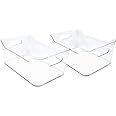 Amazon.com - Isaac Jacobs 2-Pack Large Clear Storage Bins (13.5” x 10 ...