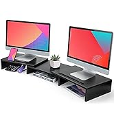 Amazon.com: LORYERGO Dual Monitor Stand Riser, Laptop Stand with ...