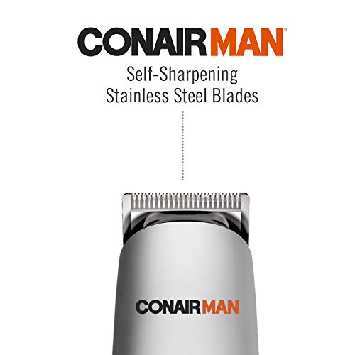 ConairMAN All-in-1 Mustache & Beard Trimmer for Men, Cordless/Rechargeable Facial Trimmer ...