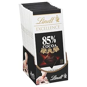 Amazon.com : Lindt Excellence Bar, 85% Cocoa Extra Dark Chocolate ...