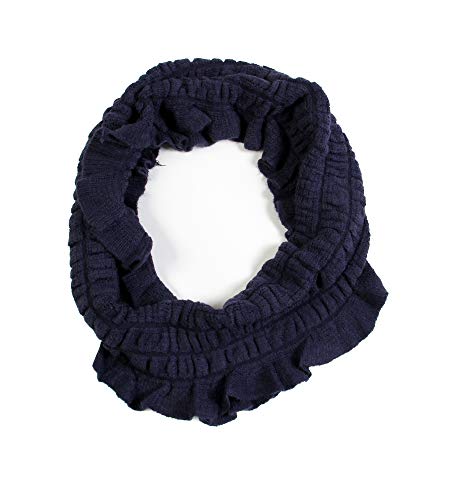 Scarfand's Solid Color Ruffled Edges Small Infinity Elastic Scarf ...