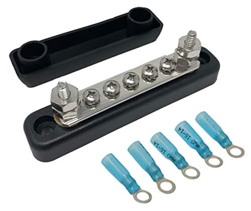 10 Terminal Bus Bar Kit for Power and Ground Distribution - Heat Shrink ...