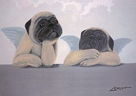 Postkarte A6 • 030 ''Mops-Engel'' von Inkognito • Künstler: LORIOT ...