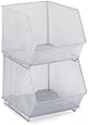 Amazon.com: Mesh Stacking Bin Silver (Sold as 1 Bin) 11" x 15" x 8" h ...
