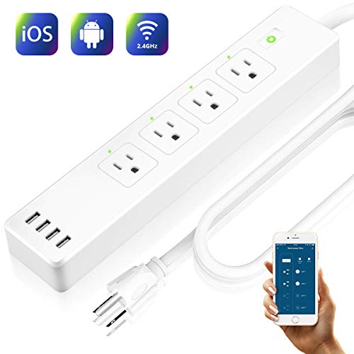 LARKKEY Smart Power Strip WiFi Power Bar with 4 USB Charging Ports and ...