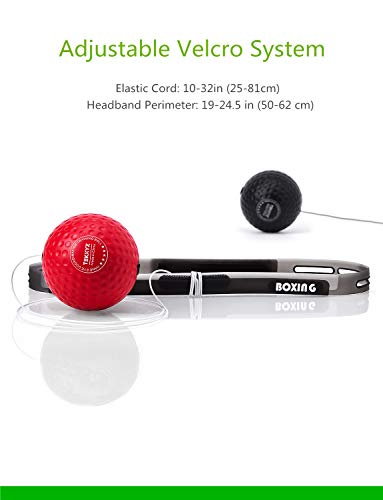 TEKXYZ Boxing Reflex Ball, 2 Difficulty Levels Boxing Ball with ...