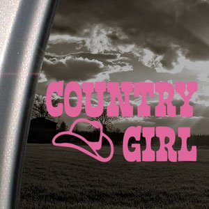 Country Girl US Cow Girl Pink Decal Truck Window Pink Sticker: Amazon ...