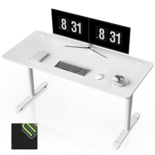 EUREKA ERGONOMIC White Gaming Desk, 60 Inch Large Home Office Computer ...