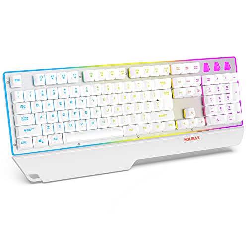 White Gaming Keyboard And Mouse Combo Colorful Lights Rainbow LED ...