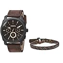 Amazon.com: Fossil Mens FS5251SET Machine Chronograph Dark Brown ...