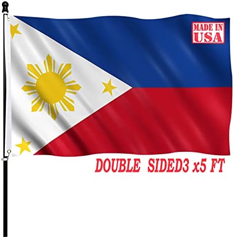 tnpun Philippines Flag 3x5 Outdoor Filipino Flags Double Sided Vivid ...