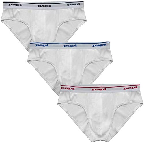 papi Men's Cotton Low Rise Brief Pack of 3 Underwear, White, L price in ...