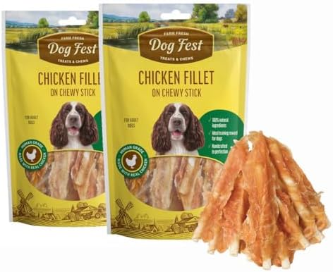 Dog fest Treats - Chicken Fillet on Chewy Stick Natural Dog Treat for ...