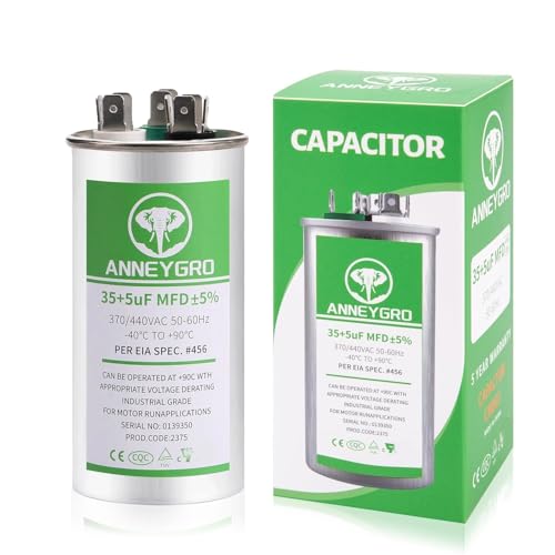 Capacitor 35/5 Uf Mfd±6% Dual Run Start Ac Capacitor for HVAC Systems ...
