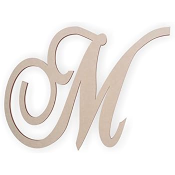 Amazon.com: Jess and Jessica Wooden Letter M, Wooden Monogram Wall ...