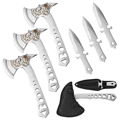 Throwing Axes Tomahawks Set with Bottle Opener and Nylon Sheath, 10in ...