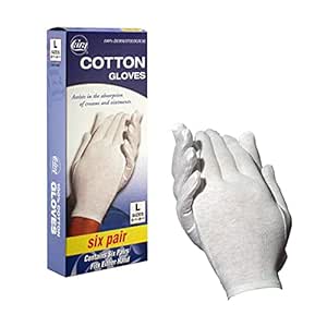 Amazon.com: CARA Moisturizing Eczema Cotton Gloves, Large, 6 Pair ...