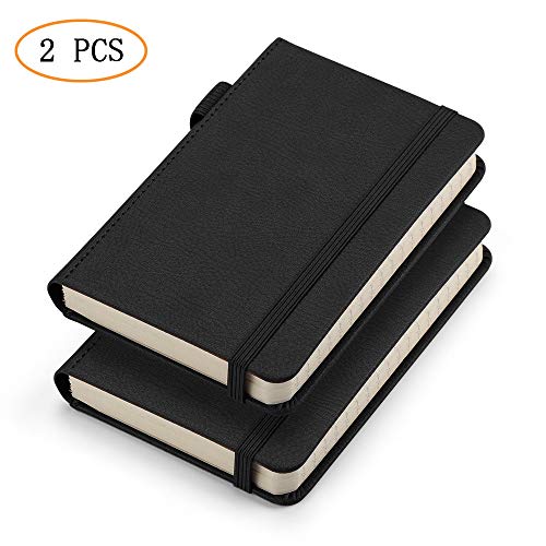 RETTACY Pocket Notebook with Pen Holder 3.5" x 5.5" Mini Hardcover ...