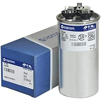 GE Genteq Capacitor round 45/5 uf MFD 370 volt 27L880 (replaces old GE ...