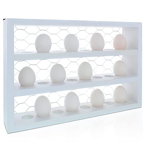 Gui's Chicken Coop Egg Rack - Wooden Farmhouse Rustic Egg Holder ...