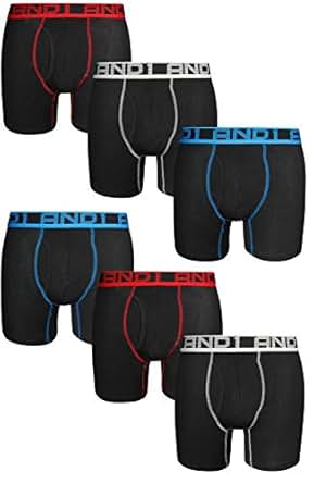 AND1 Men's Ultra Soft Modal/Spandex Boxer Briefs with Functional Fly (6 ...