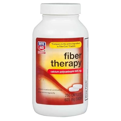 Rite Aid Fiber Therapy Caplets, Calcium Polycarbophil 625mg - 250 Count ...