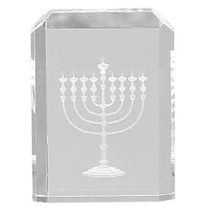 Amazon.com : Jewish Unique CRYSTAL Cube "HANUKKAH MENORAH HOLOGRAM" 3D ...