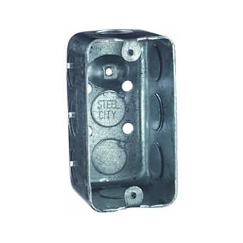 Steel City 58371-T-1/2 Utility Handy Box with Knockouts, Steel, 14.5 cu ...