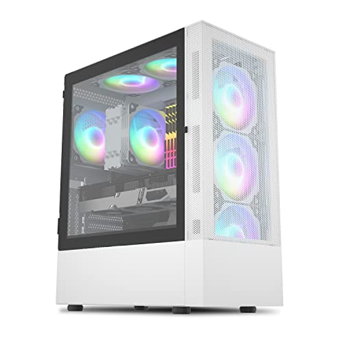 Vetroo A03 Mid-Tower ATX Gaming PC Case, Pre-Installed 3pcs ARGB/PWM ...